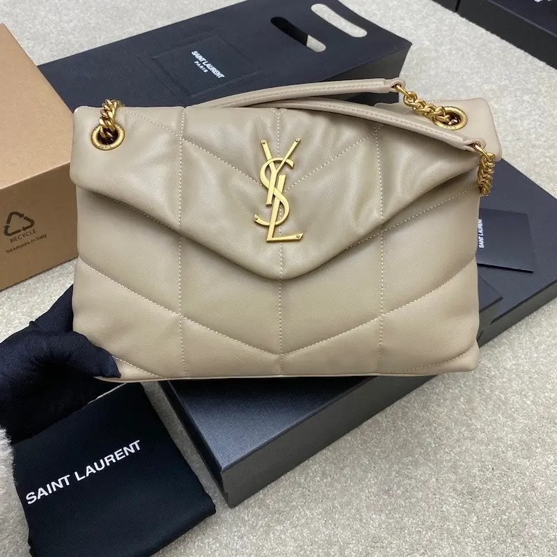 YSL Beige Puffer Small in Nappa leather Handbags | bigwritehook